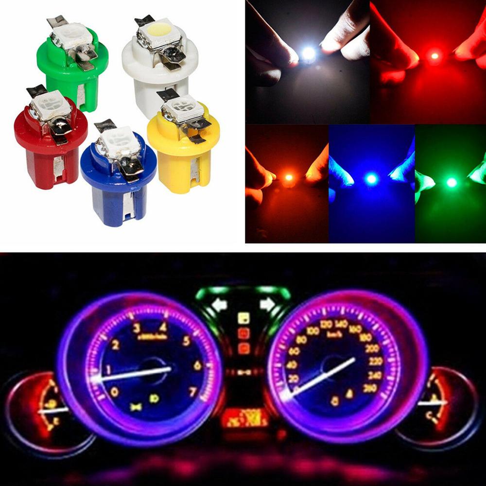 10pcs Car LED Dashboard Light T5-8.5D-1 Light Blue Yellow Red Green ...
