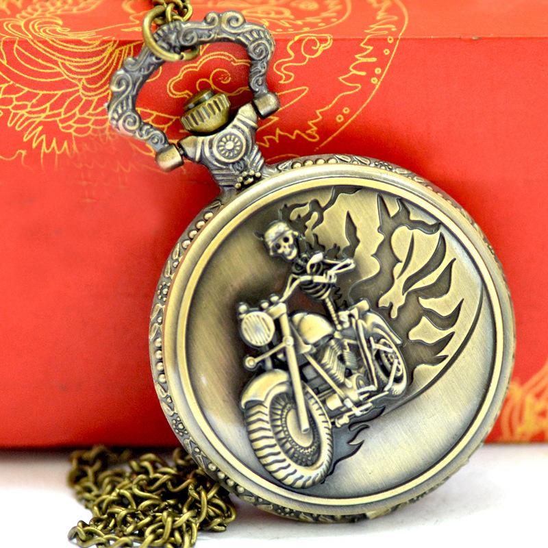 Cheap Nostalgic Design Motorcycle Large Retro Pocket Watch Retro Quartz ...