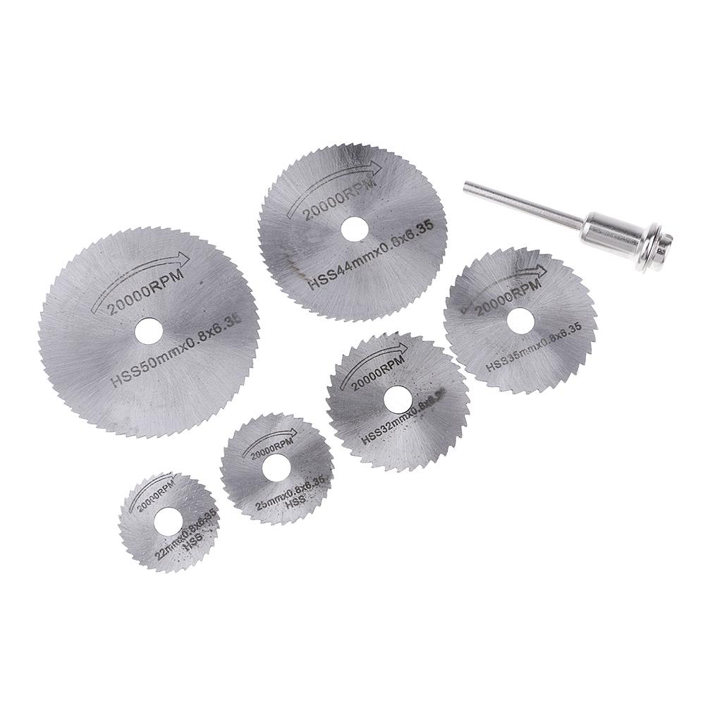 7 Pieces/Set High Speed Steel Mini Saw Blades with Mandrels for Rotary ...