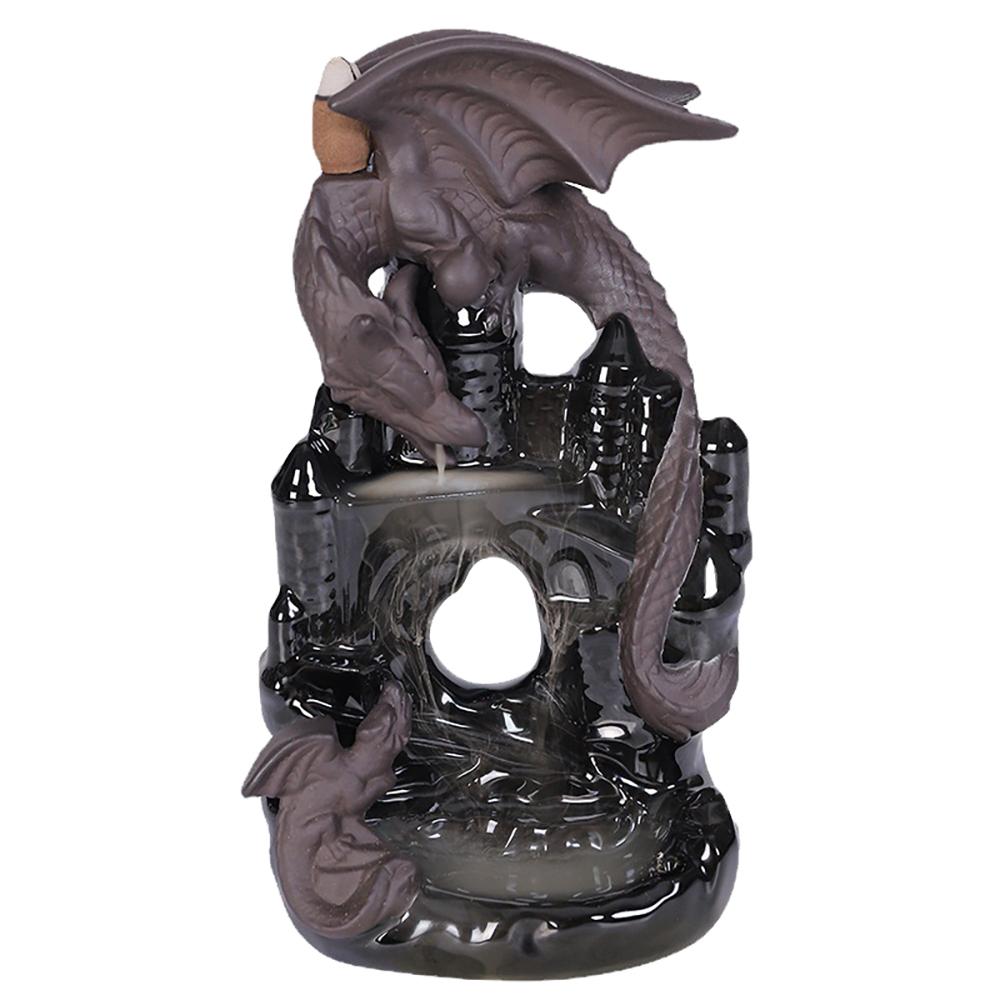 Incense Burner Ceramic Dragon Incense Cone Waterfall Smoking uygun ...