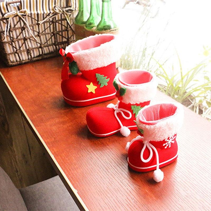 Buy Christmas Decorations Flocking Boots Xmas Gift Creative Santa Claus ...