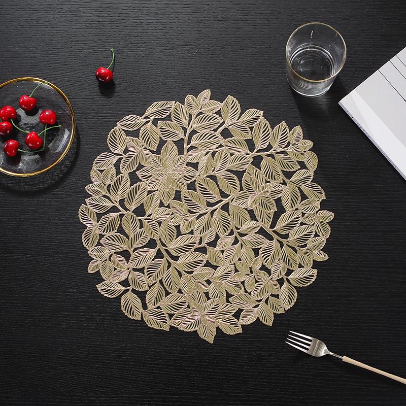 15" / 38 cm PVC Placemats Hollow Out Leaf Flower Table Mats ative ...