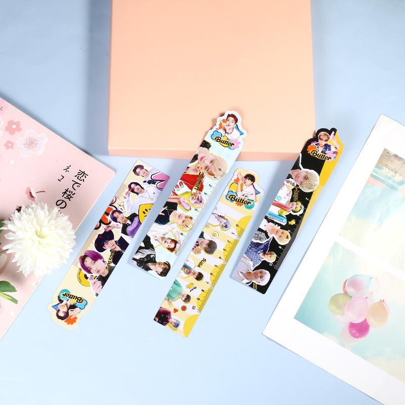 Buy 1Pc PVC Double Sided Ruler Bookmark Kpop BTS Jimin Jung Kook Jin V ...