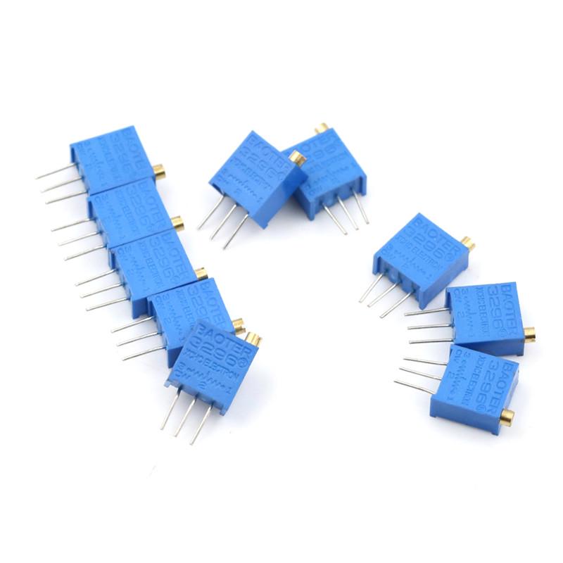 10Pcs Blue 103 10K Ohm 3296W Trim Pot Trimmer Potentiometer uygun ...