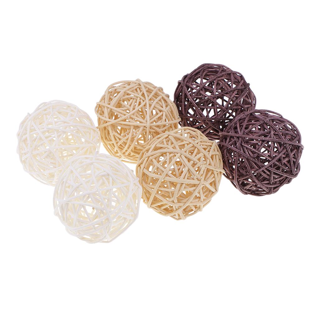 Buy 32x 5/7cm Wicker Rattan Balls Home Christmas Wedding Party ...