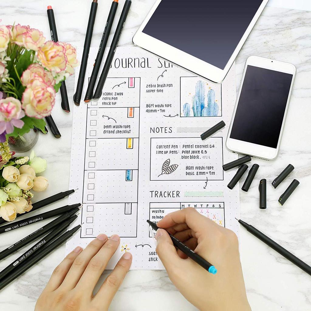 Buy 12/24/36/48/60pcs Color Fine Liner Pen 0.4mm Fineliner Drawing ...