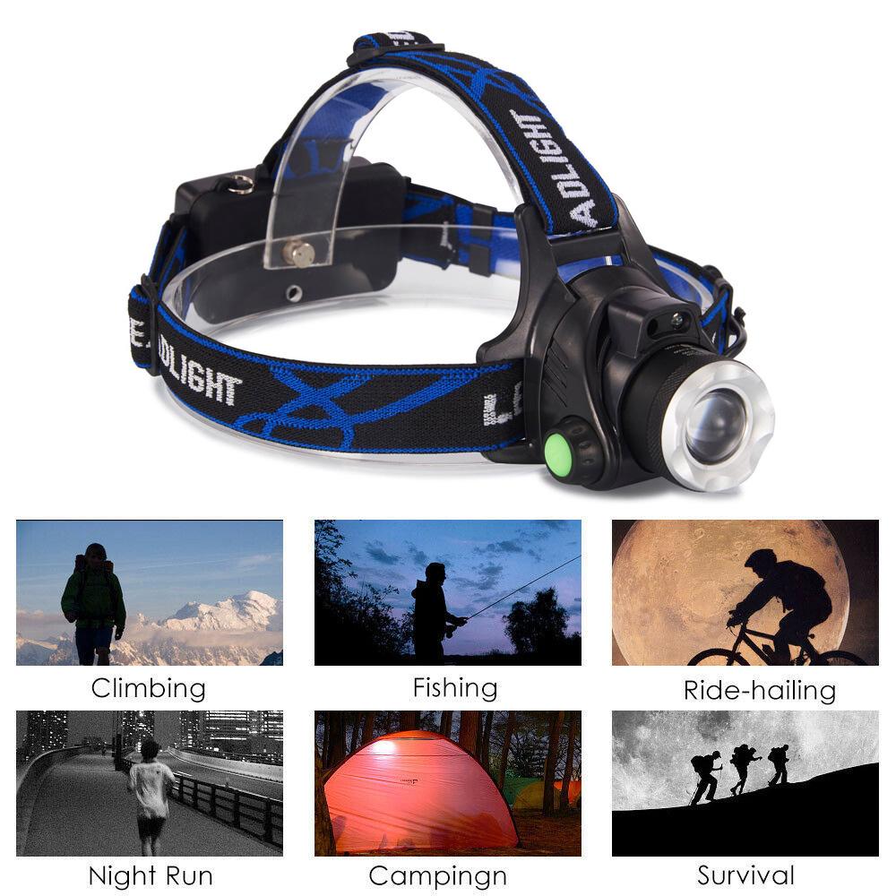 Telescopic Zoomable LED Headlamp Adjustable Headband For Outdoor ...