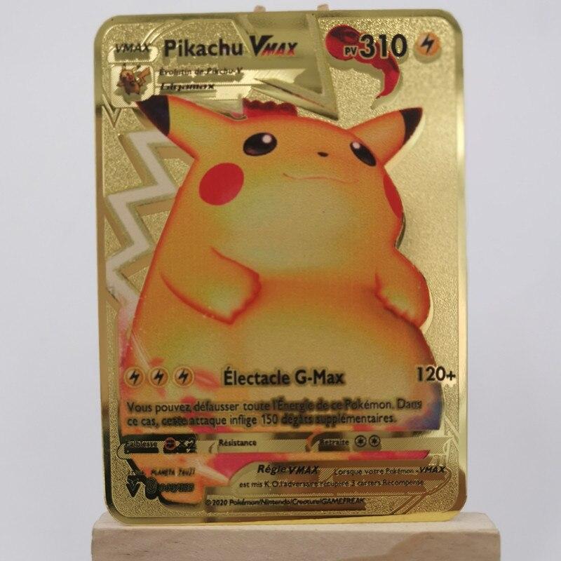 Pokemon Cards Metal V GX PIKACHU Charizard Golden Vmax Card Kids Game ...