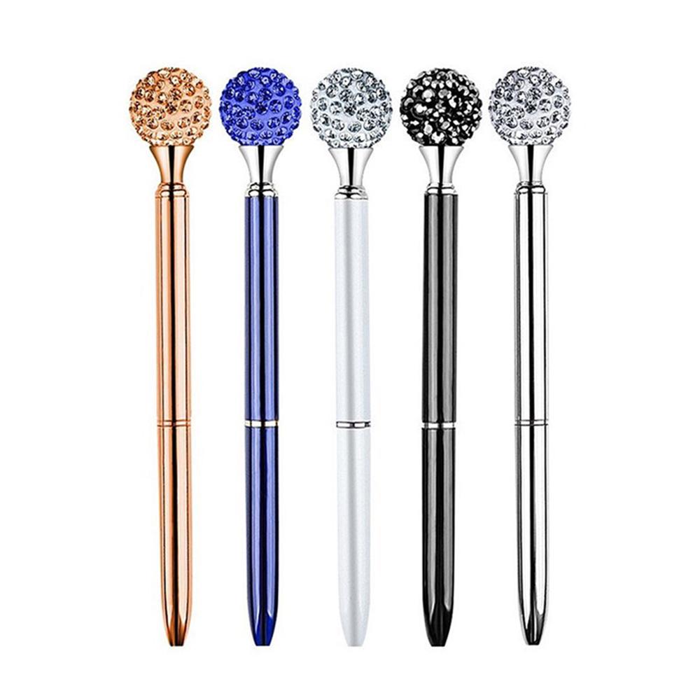 Buy 1X Metal Diamond Head Crystal Ballpoint Pen Creative Pen Stationery ...