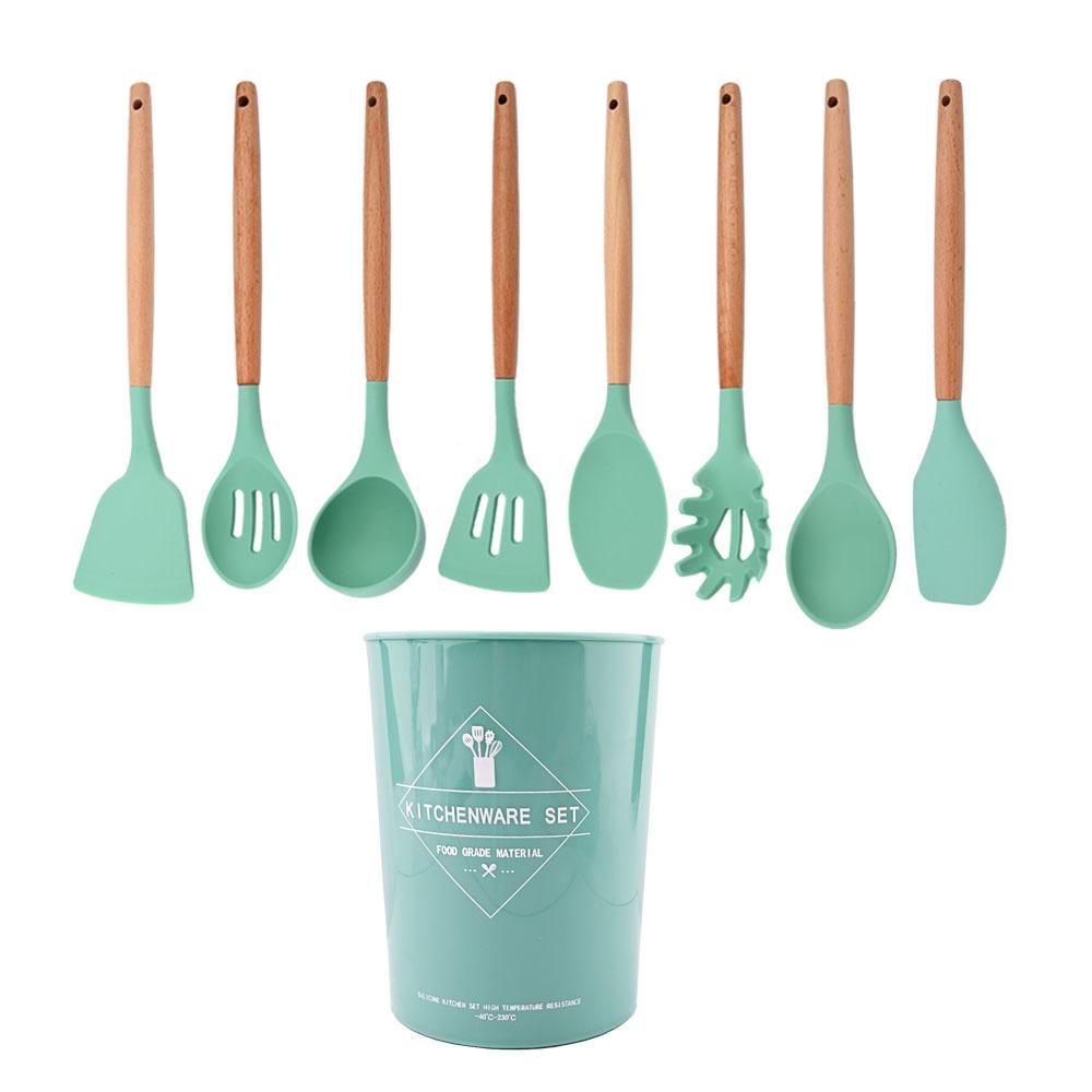 Cheap Blue Heat Resistant Silicone Kitchenware Cooking Utensils Set ...