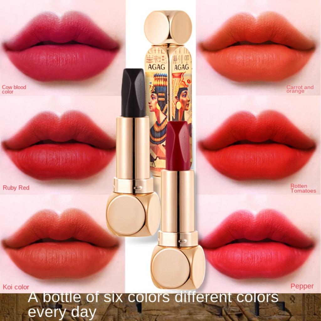Magic 6 colors, a six-color lipstick, double-tube matte, not easy to ...