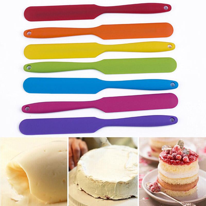 1PC Non Stick Baking Heat Resistant Silicone Spatulas Cake Flour Mixing ...