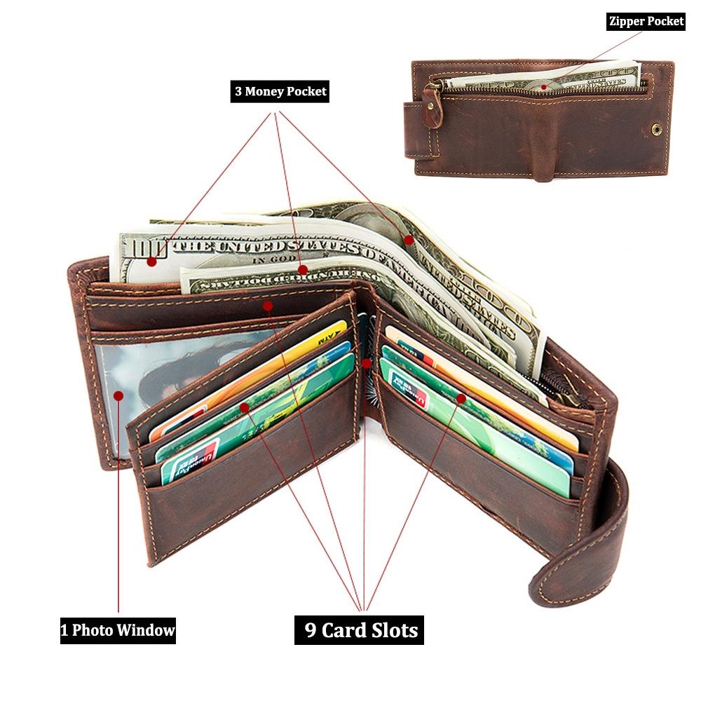 Buy Retro Old Style Genuine Leather Wallet Mens Wallets Short Card ...