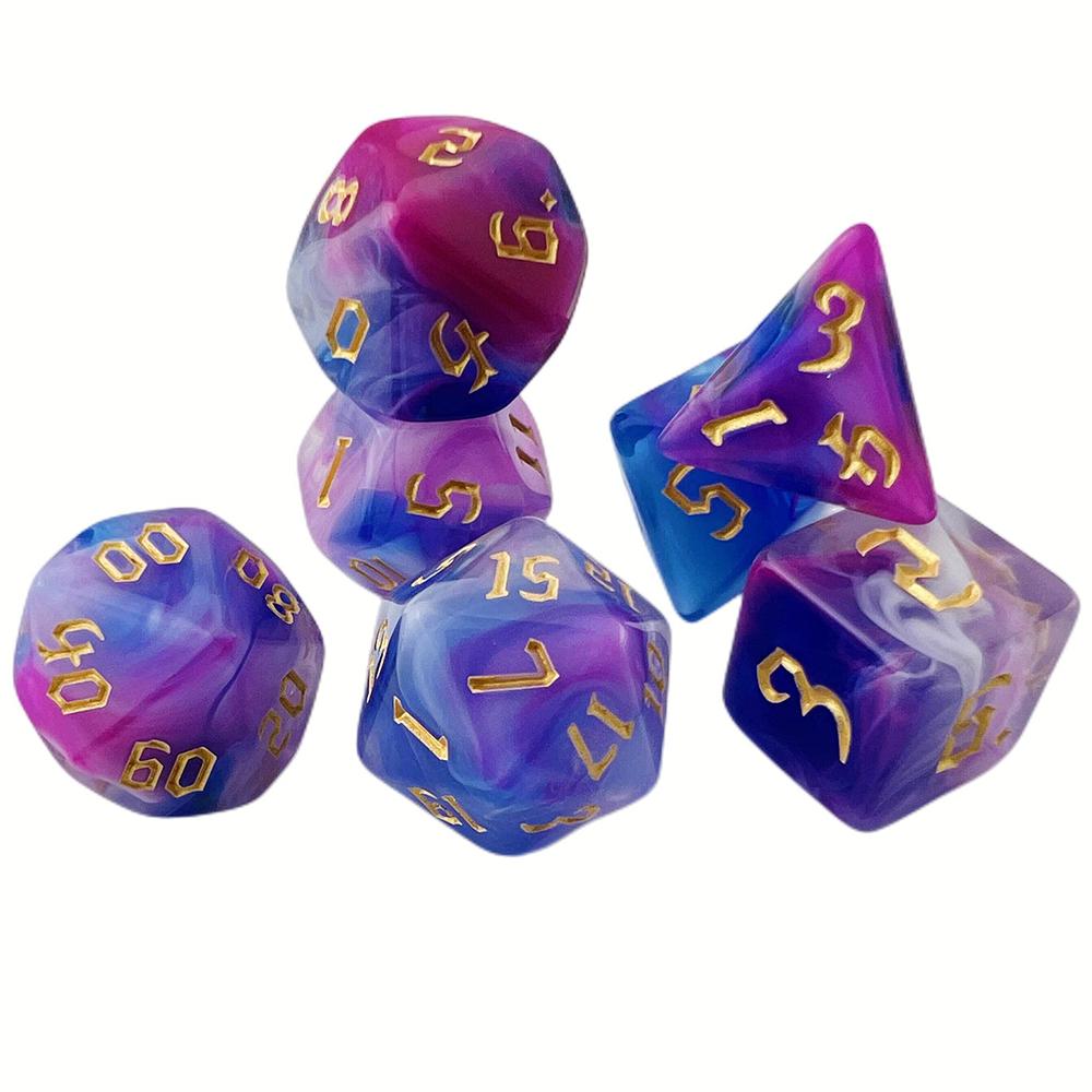 TRPG Board Game Entertainment için Zar Seti Magic Color Zar uygun ...