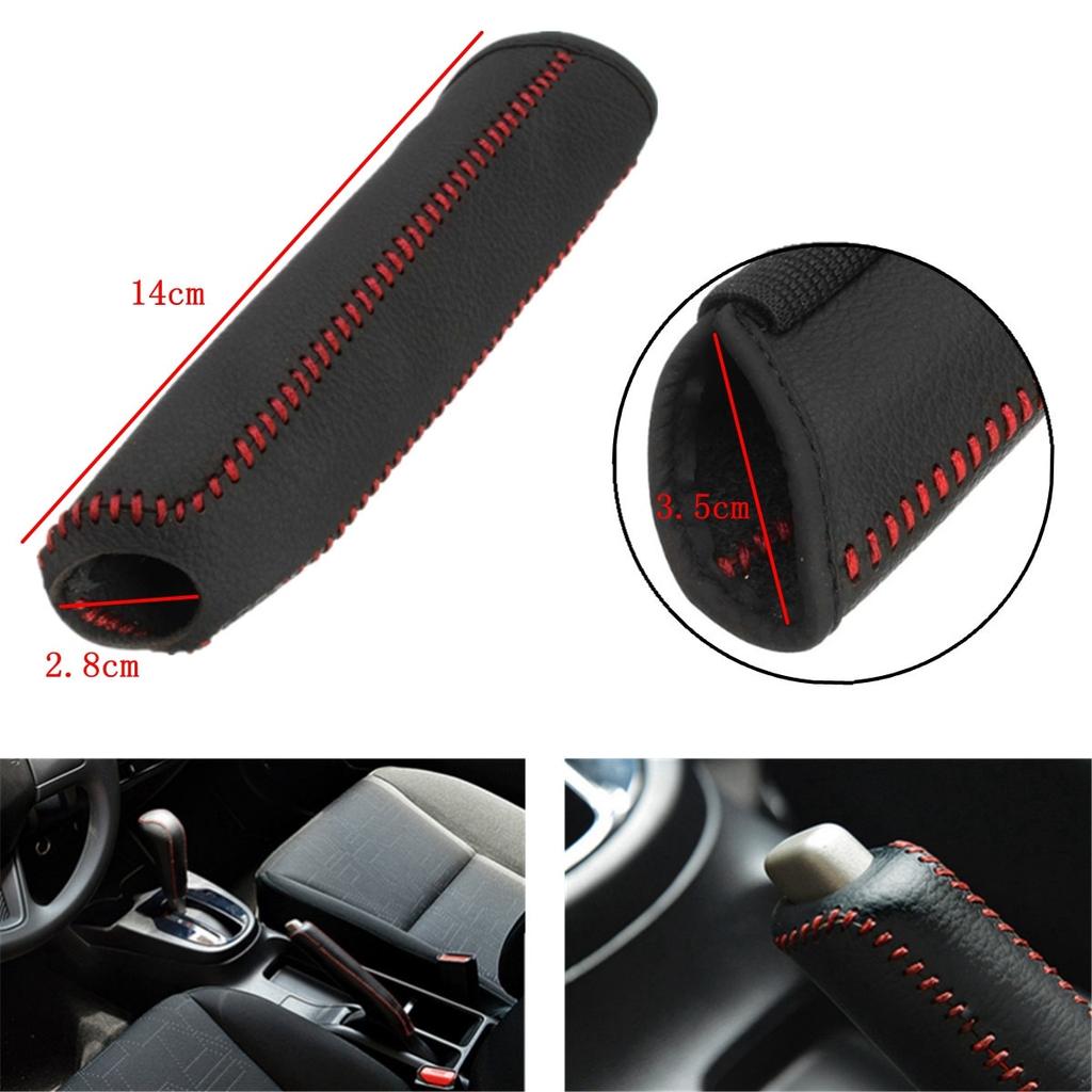 Buy Car Leather Hand brake Cover Protective Sleeve Hand Brake ...