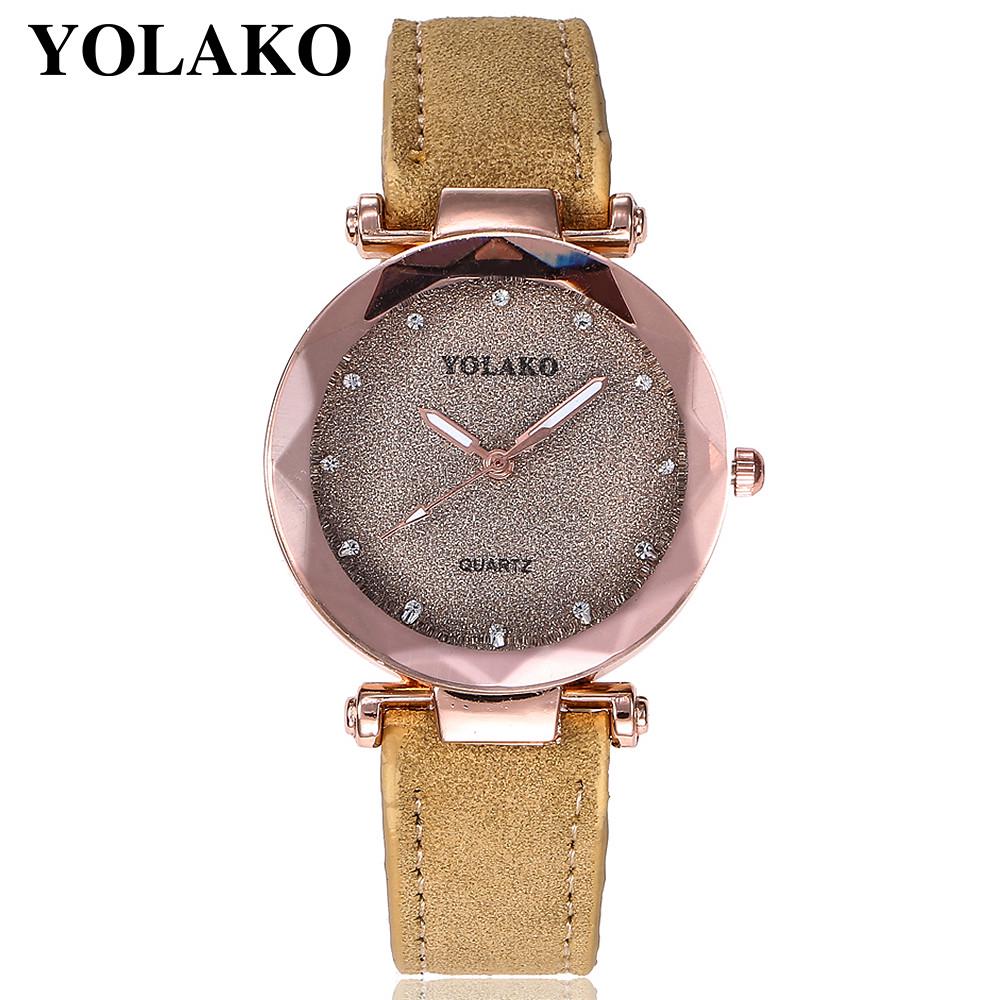 Buy YOLAKO Womens Casual Quartz Leather Band Starry Sky Watch Analog ...