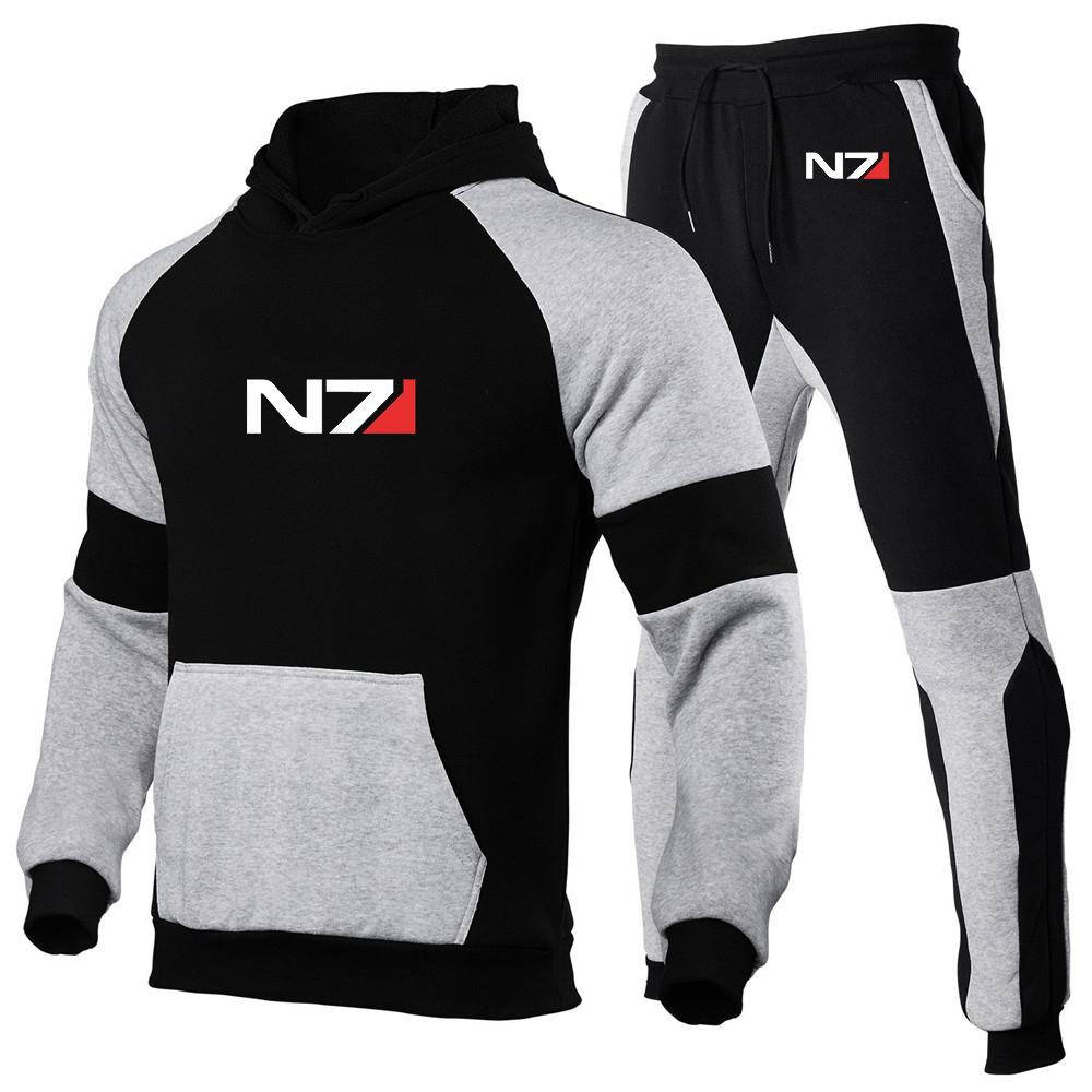 Buy 2Pcs/Sets Autumn Men N7 Mass Effect Printed Tracksuit Large Pocket ...