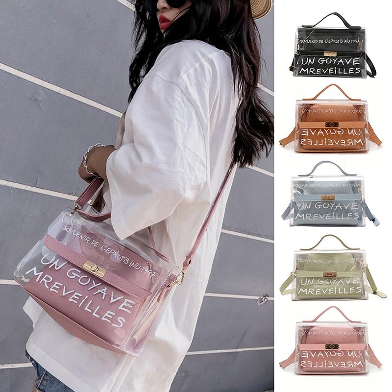 Buy Womens Fashion Transparent Bag Clear Handbag PVC Tote Shoulder Bags ...