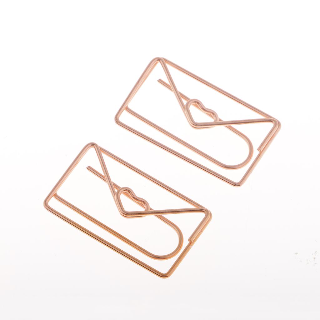 Buy 8Pcs Envelope Shape Paper Clips Marking Crafts Rose Color 30x17mm ...