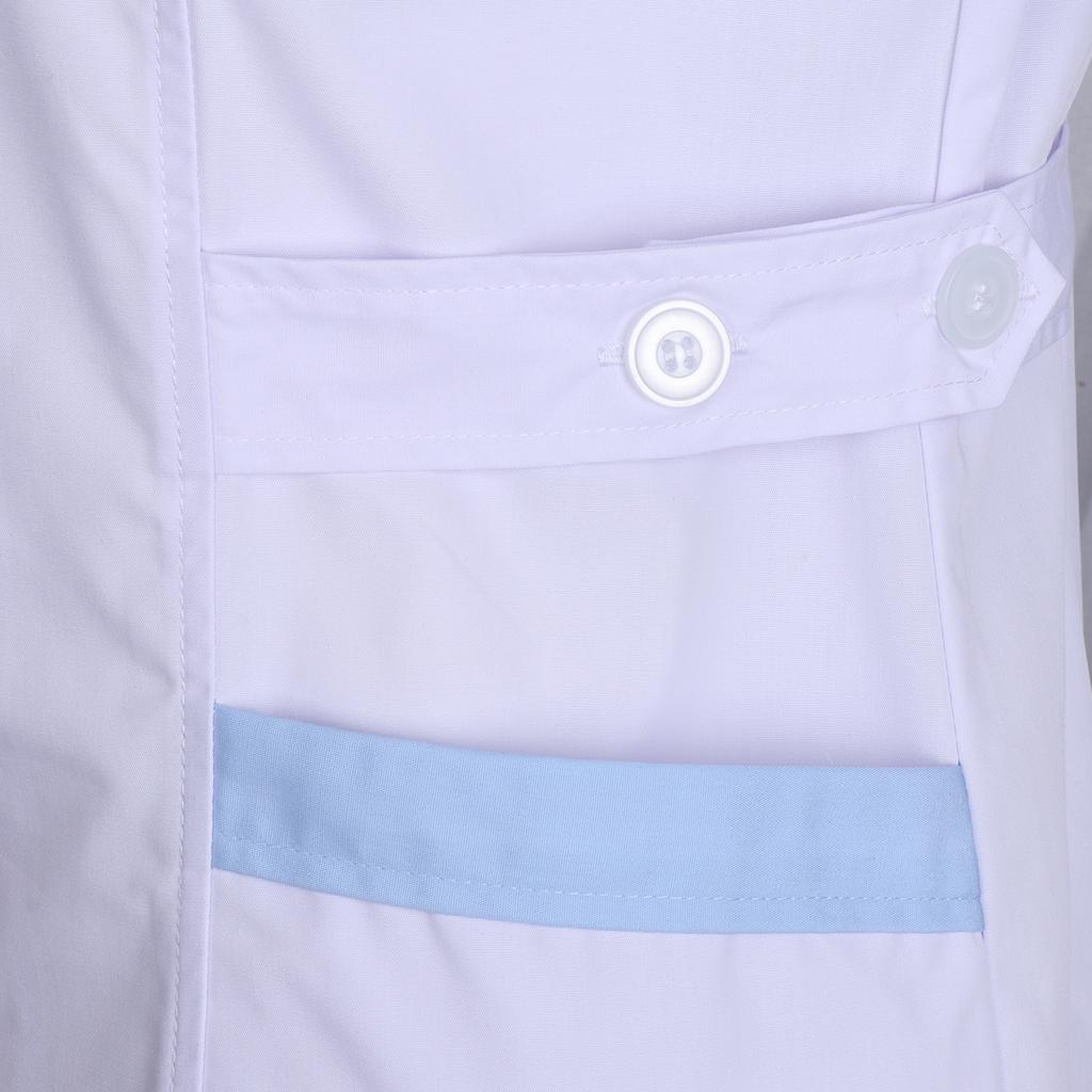 Buy Women Short Sleeve Lab Coat Medical Doctor Coat Nursing Full Length ...