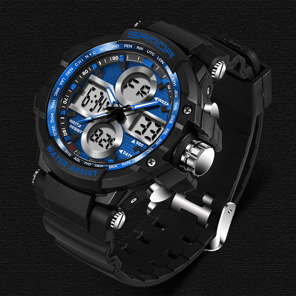 Buy 7 Color Backlights Sport Watch Chronograph Military Waterproof ...