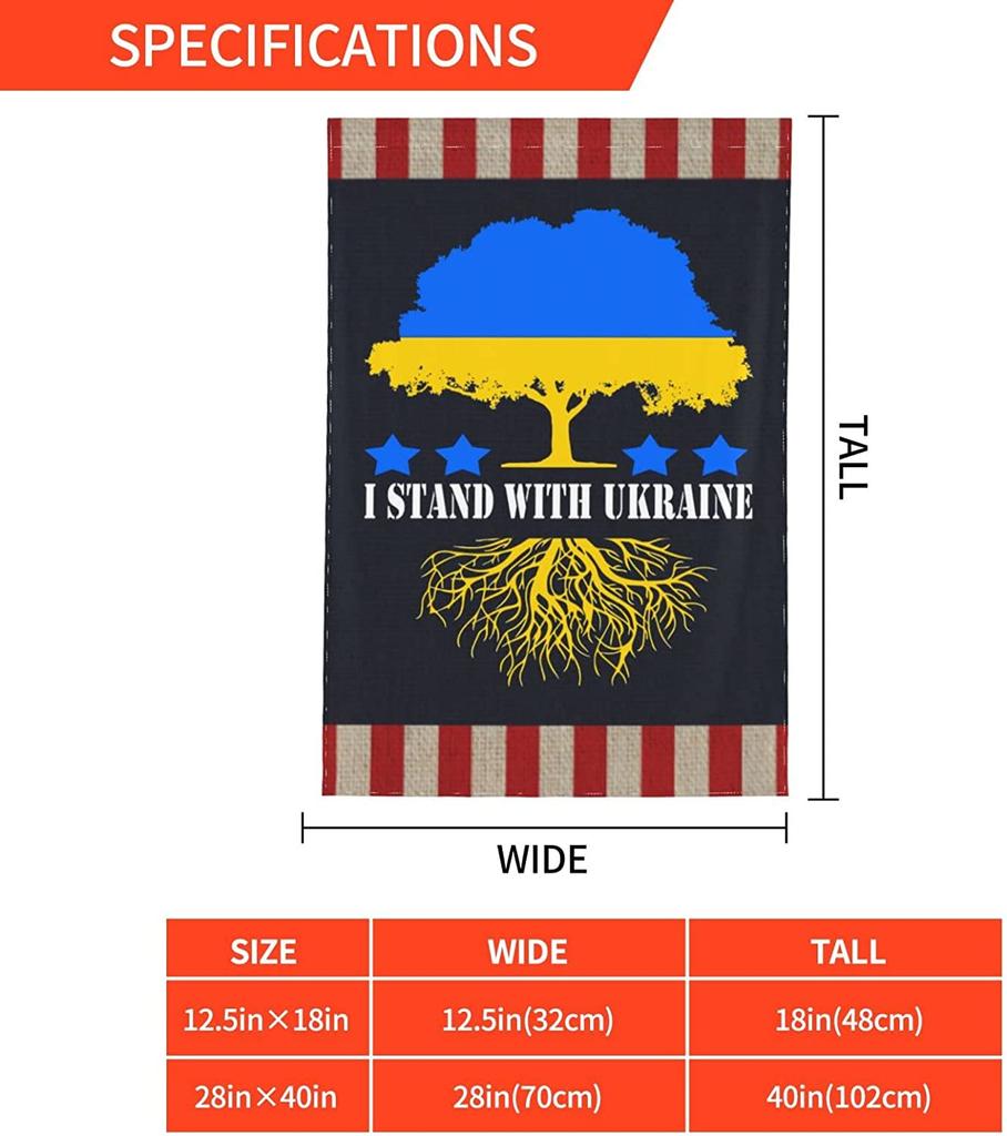 Satın alın Ukraine Garden Flag 12x18 Double Sided I Stands With Ukraine ...