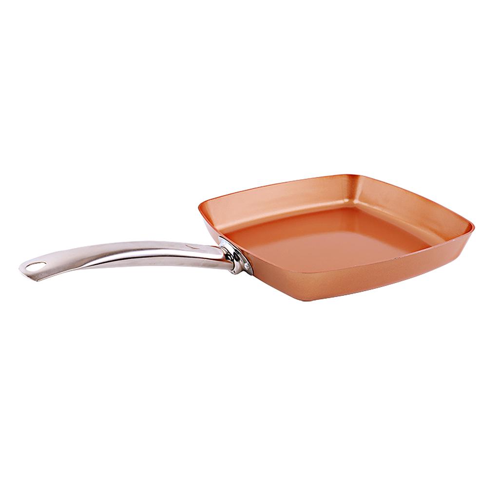 24cm Non-stick Copper Frying Pan Square Aluminum Alloy Cookware uygun ...