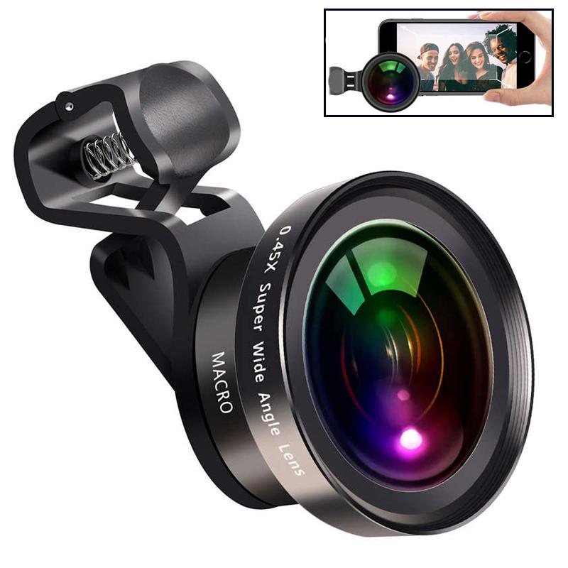 Büyük Diyafram HD Telefon Lens 52Uv 0.45X Geniş Açılı & 15X Makro Lens ...