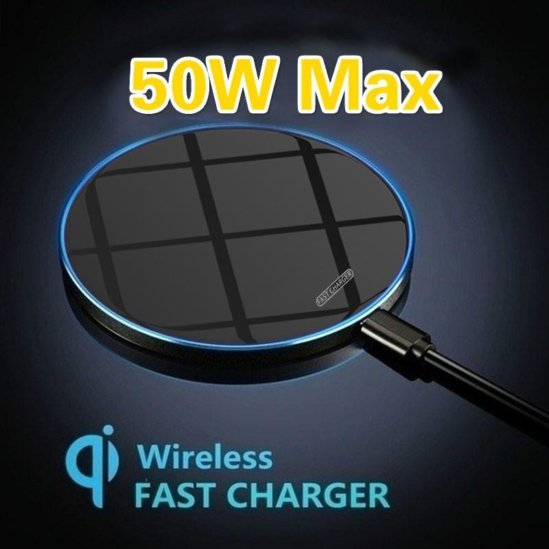 Buy 50W Qi Wireless Charger Fast Charging Pad for All Qi Standard iPhone Samsung Huawei Xiaomi ...