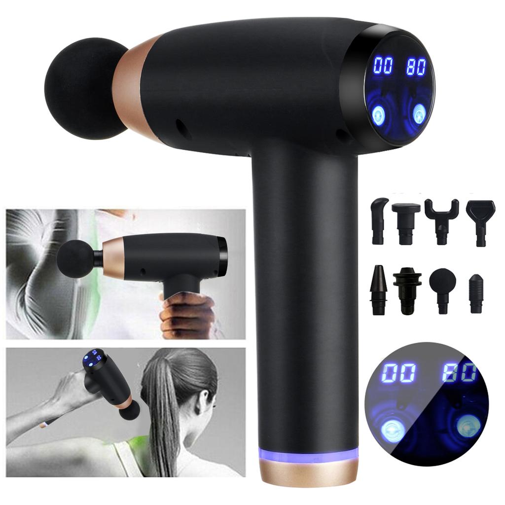 Buy 7200R/MIN Muscle Massager Gun 4 Massage Heads 20-Gear Deep Tissue Percussion Vibration ...