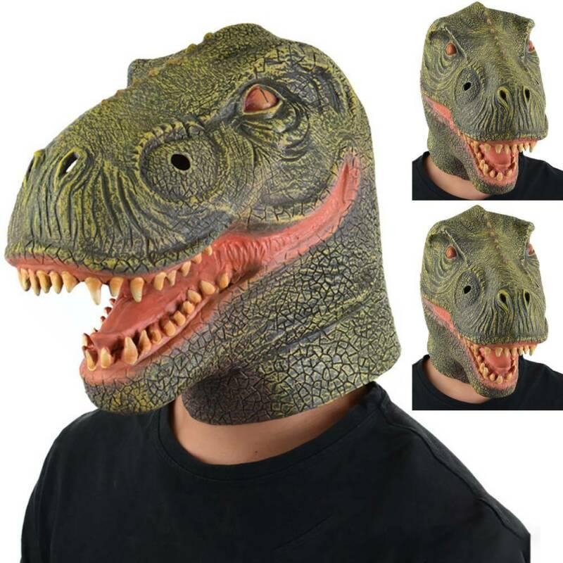 Unisex Yetişkin Cadılar Bayramı Kostüm Sahne Dinozor Yüz Maskesi ...