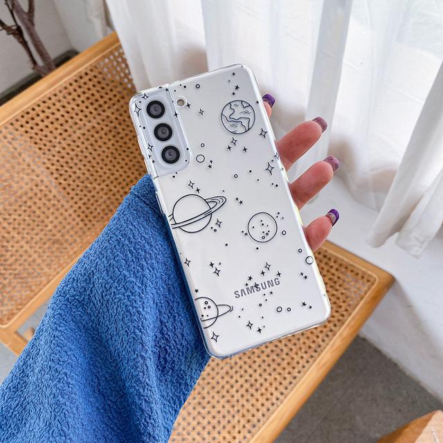 Cheap Romantic Planet Phone Case For Samsung Galaxy S22 Plus S21 Ultra ...