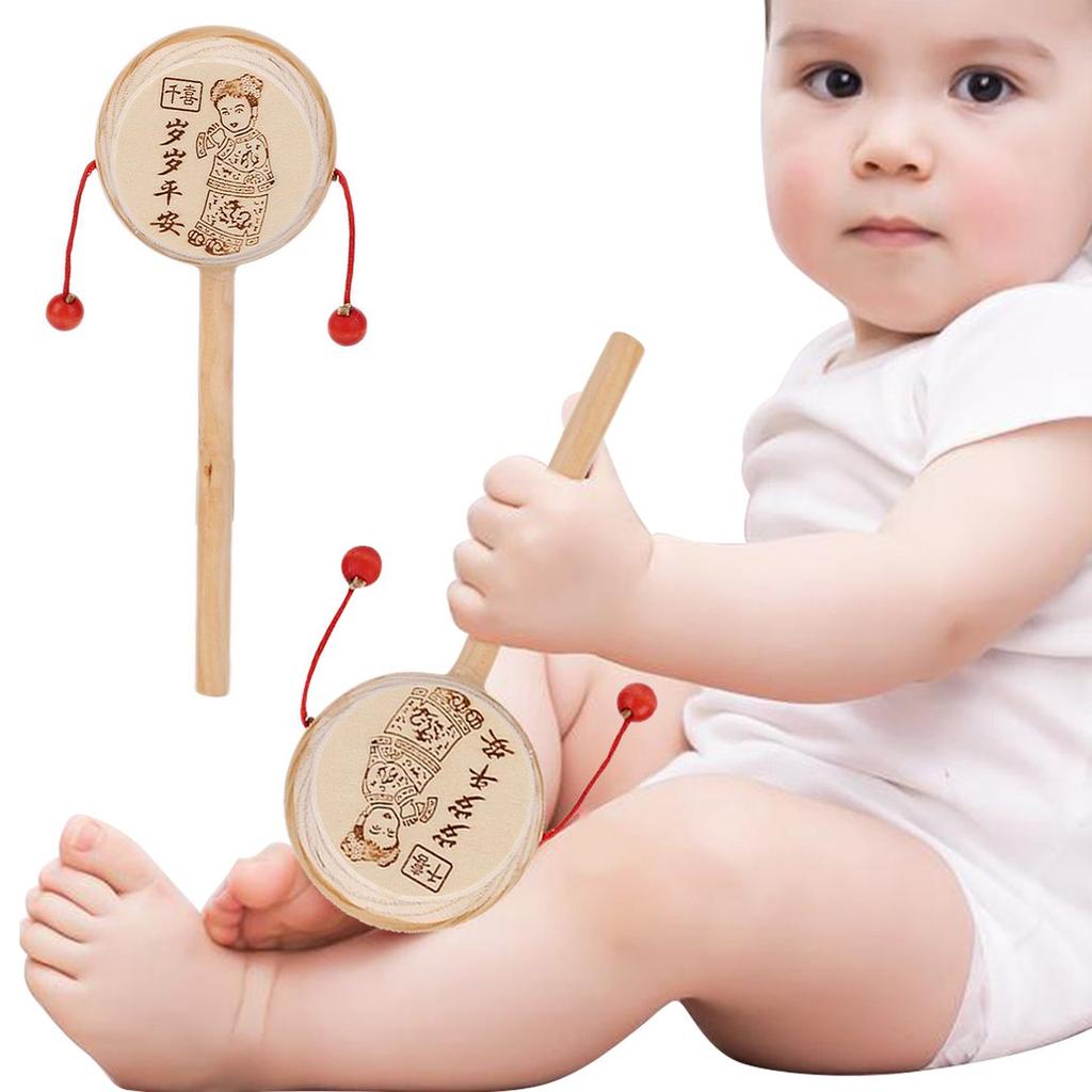 Buy SX Baby Kids Child Wood Rattle Drum Instrument Child Musical Toy ...