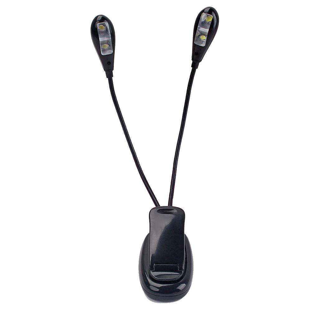 Buy LED Reading Lamp Dual Arms 2 LEDs Flexible Book Sheet Music Stand ...