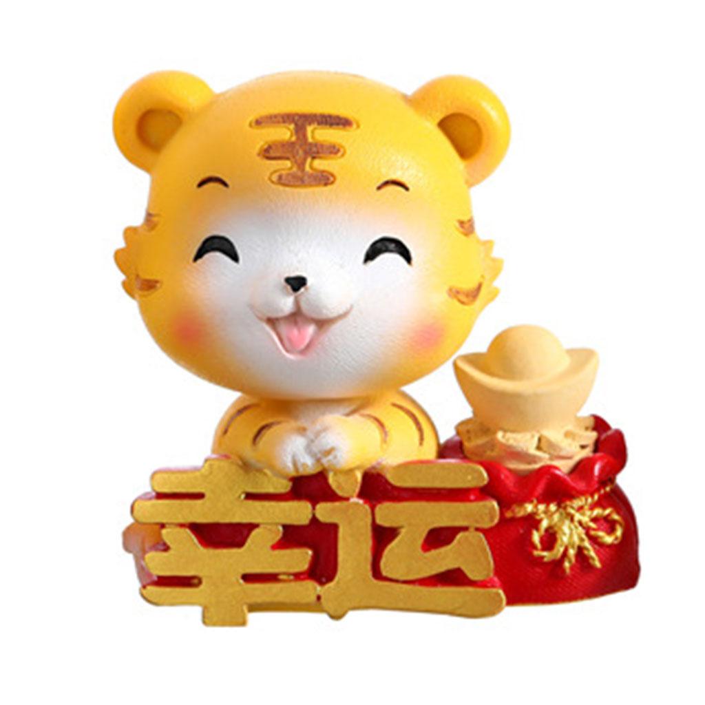 Buy Resin Lucky Fortune Tiger Animal Figurine Chinese Zodiac New Year ...