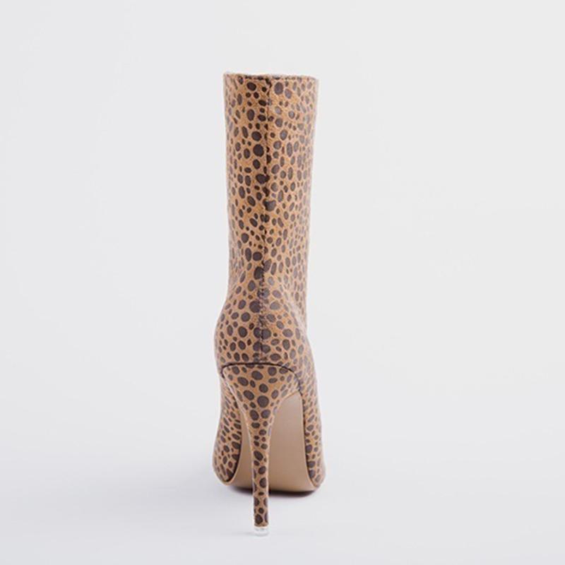 Buy LALA IKAI Womens Fashion Python Pattern Leopard Print Lace Up Boots ...