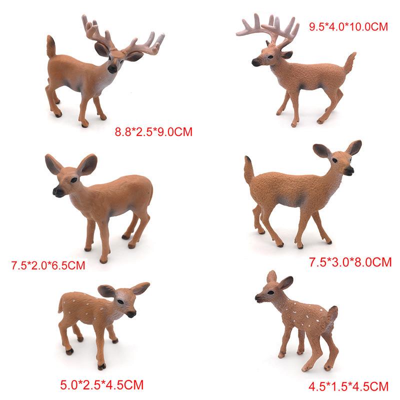 Buy Simulation Forest Animal Model Toy Figures Mini Elk Reindeer Sika ...