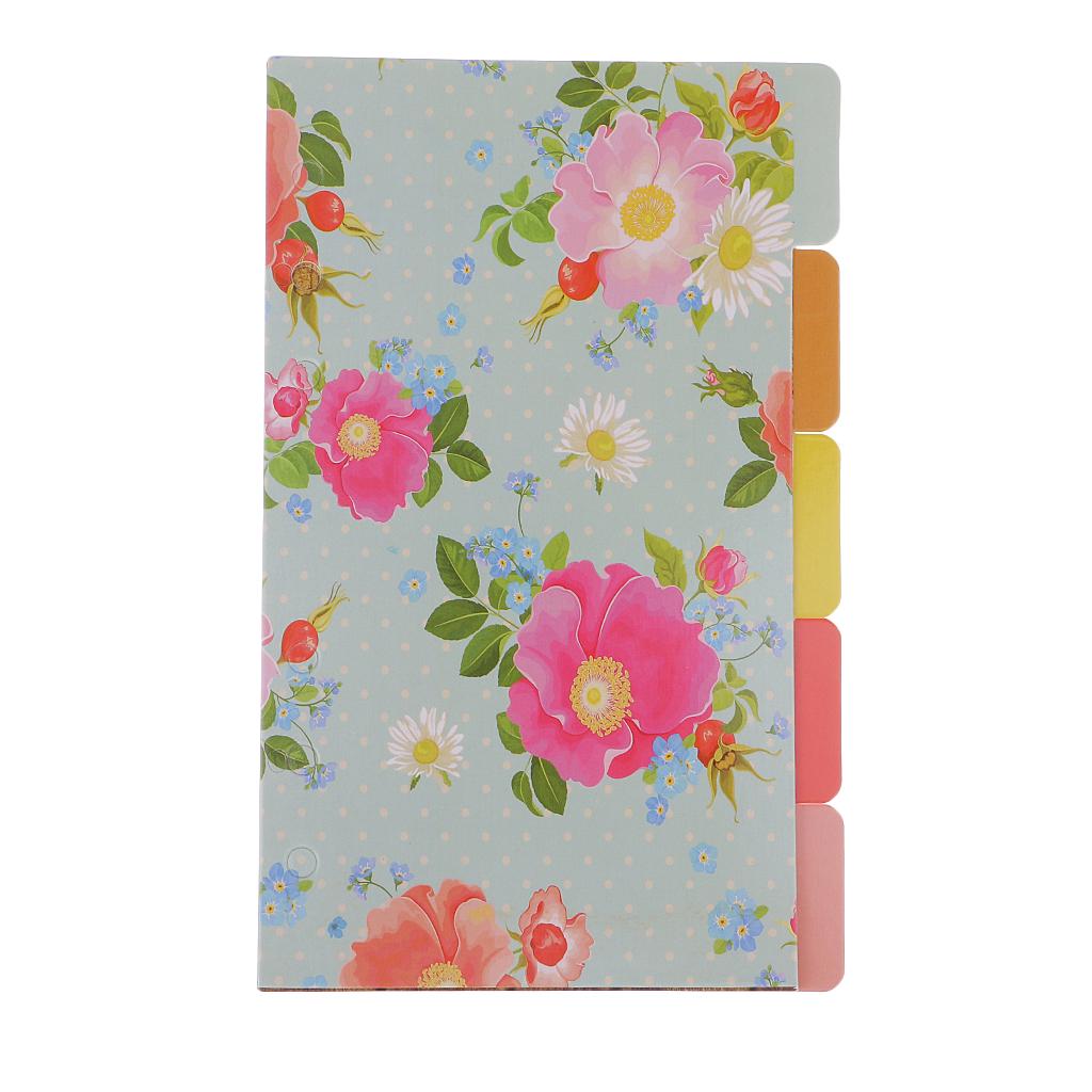 5x A6 Floral Pattern Tabbed Paper for Notebook Scrapbook Index warm ...