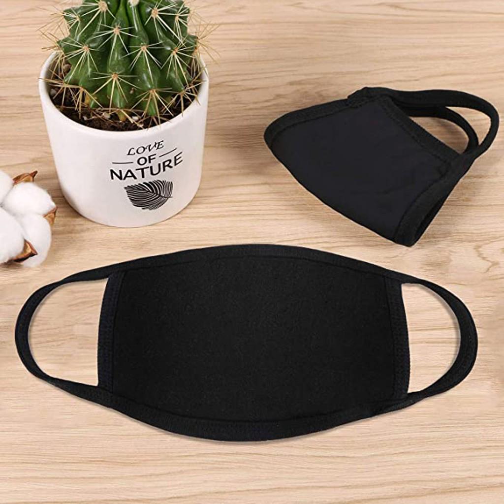 5PCS Reusable Face Black Cotton Face Washable Reusable Cloth Fabric ...