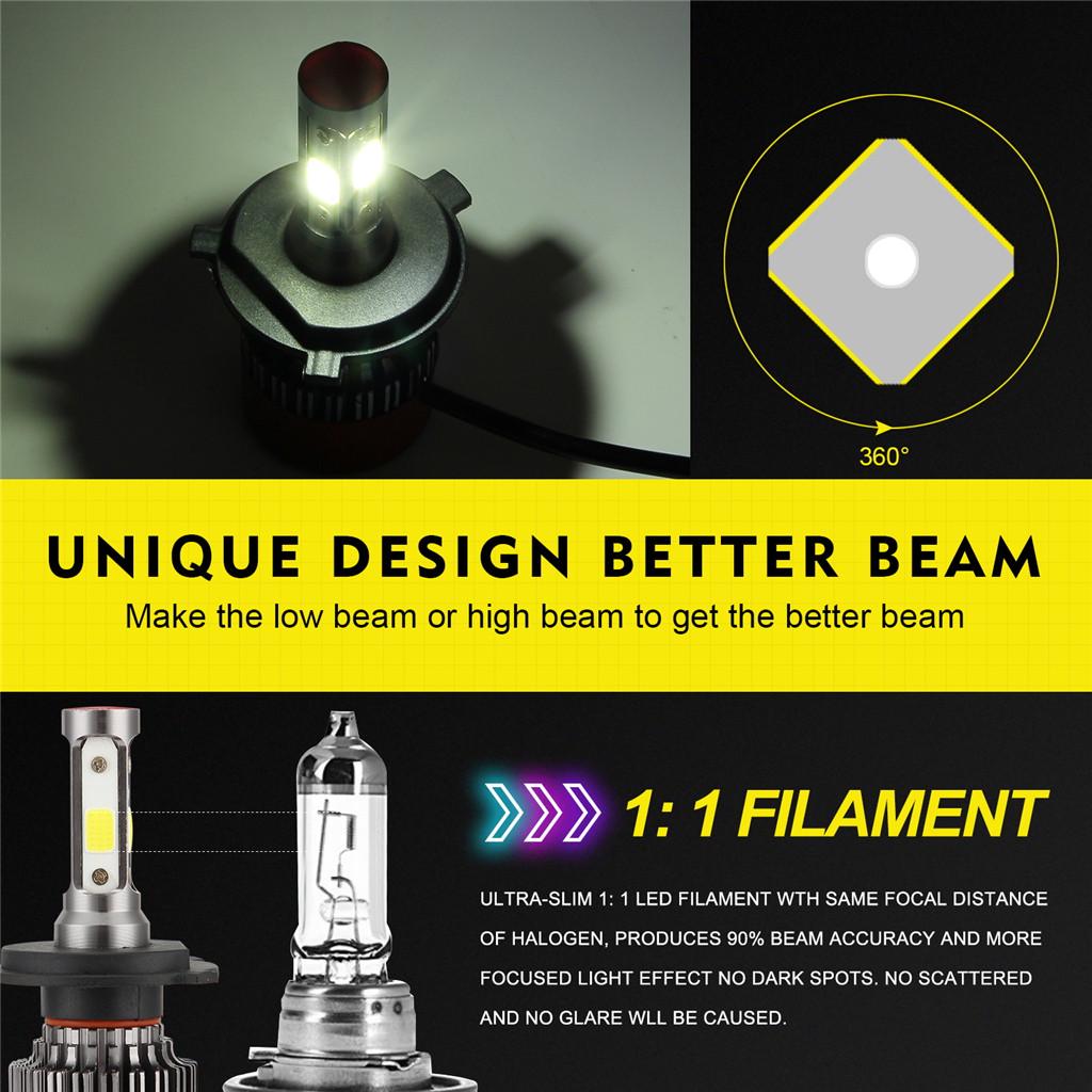 Buy 4-Side LED Headlight H4 Kits 80W 8000LM Bulbs Power 6000K Xenon ...