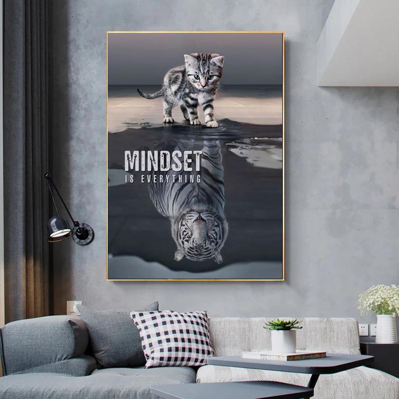 Satın alın Canvas Art Prints Home Decor Mindset Wall Art Cat Painting ...