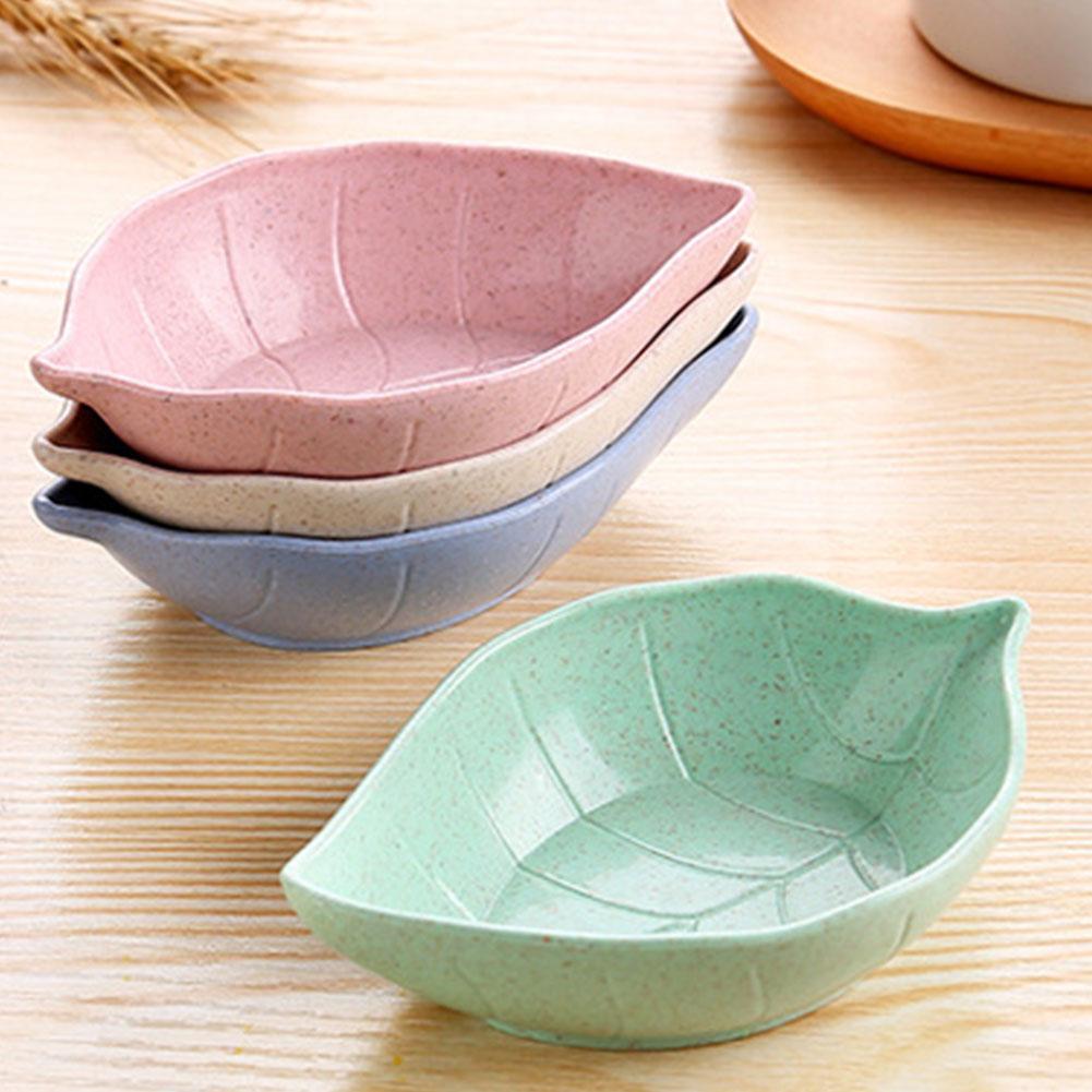 Buy Creative Leaf Shape Wheat Straw Seasoning Dish Sauce Vinegar Mini ...