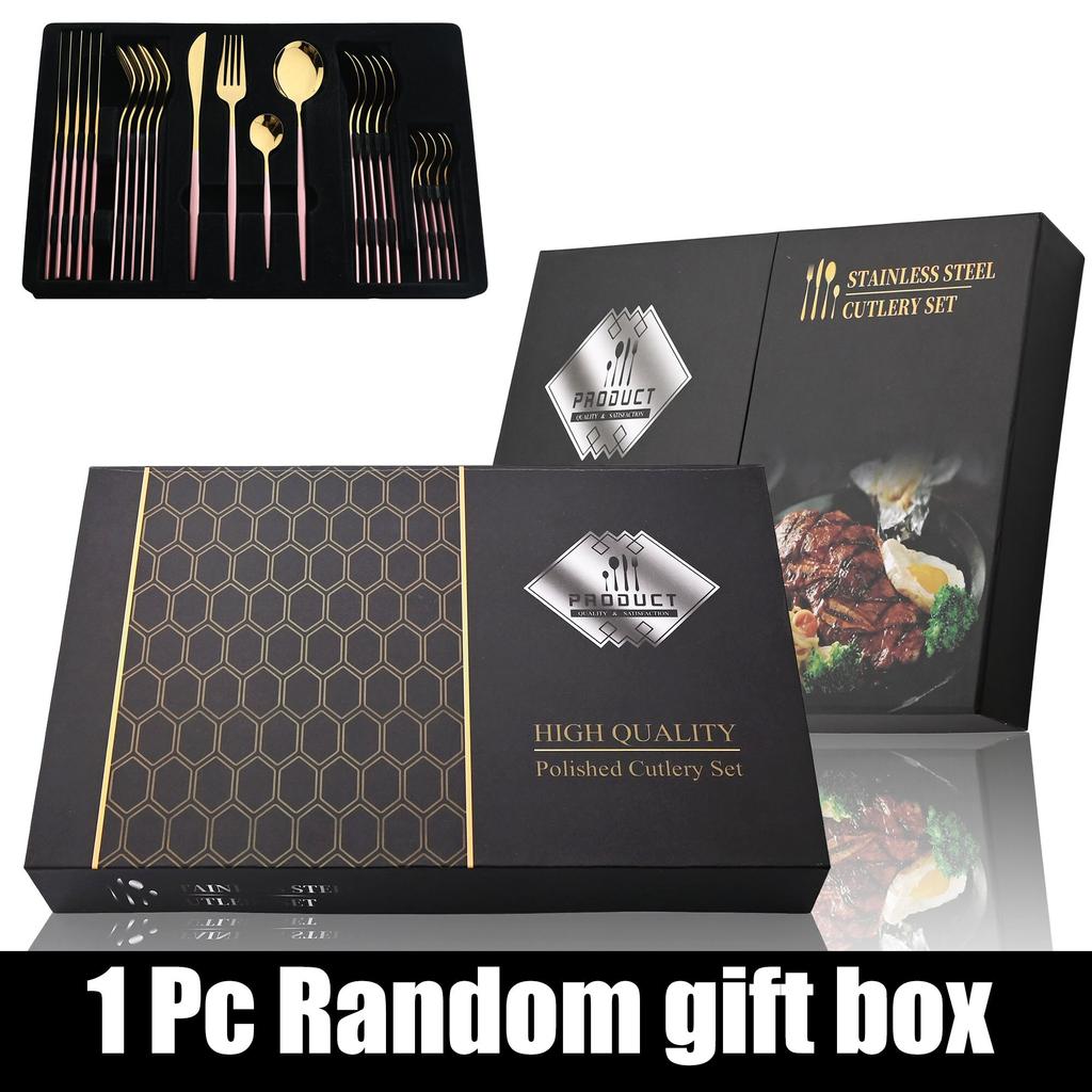 Cheap 24Pcs Dinnerware Set With Gift Box Knife Fork Spoon Dinner ...
