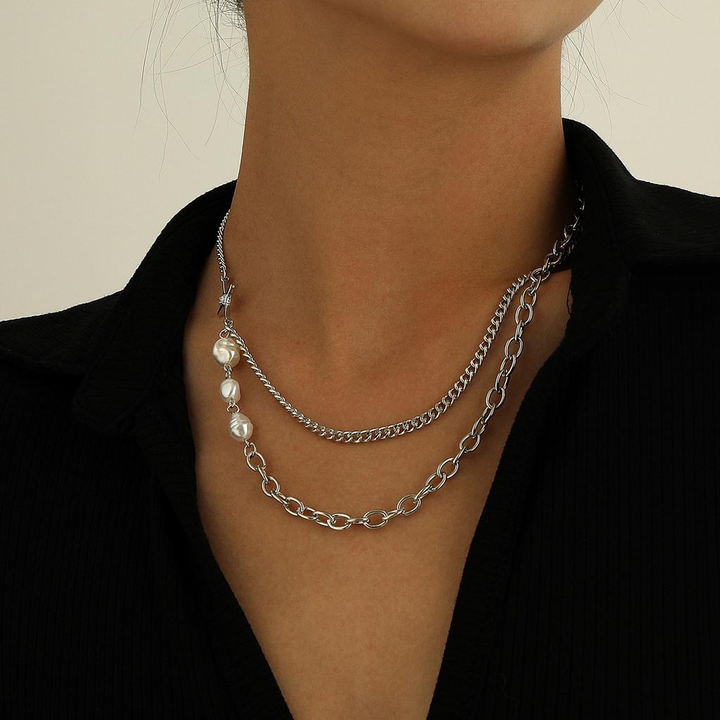 Buy Women's Retro Exaggerated Personality Reflective Pearl Alloy ...