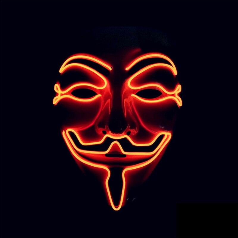 Buy Led Party Masks V For Vendetta El Mask Anonymous Guy Fawkes Fancy ...