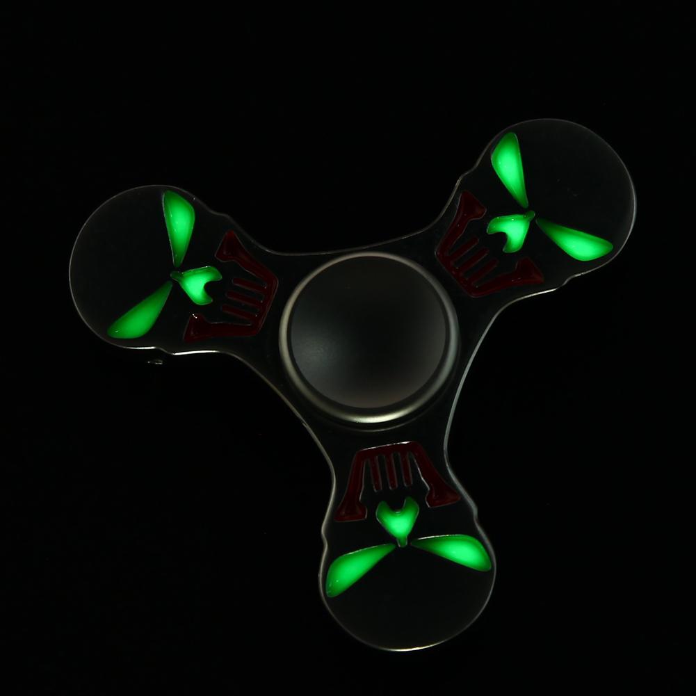 Alloy Skull Head Luminous Hand Spinner Gyro Finger Gyroscope(Silver ...