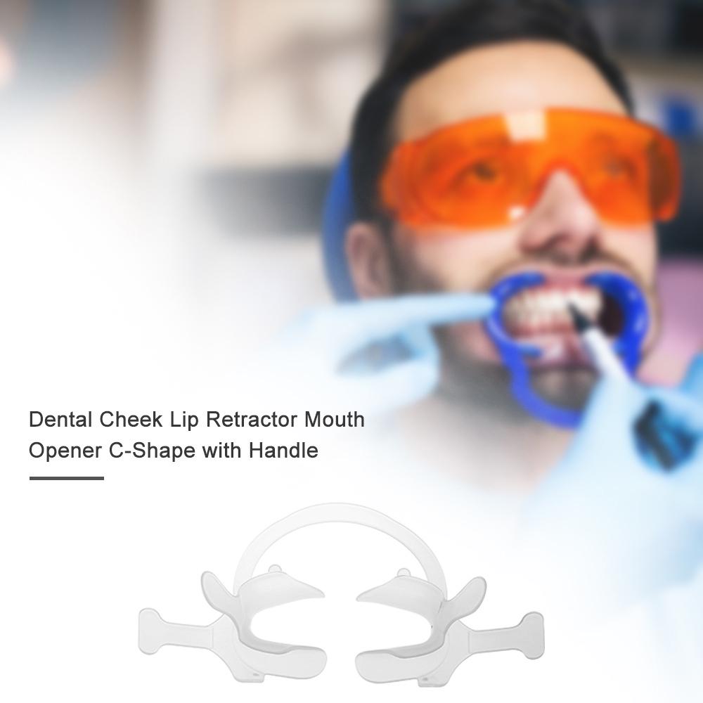 Buy Dental Cheek Lip Retractor Mouth Opener C-Shape with Handle White ...