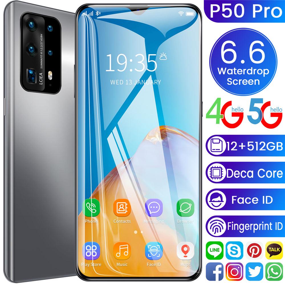 Buy P50 Pro MTK6889 Deca Core Android 10.0 12GB RAM 512GB ROM Face ...