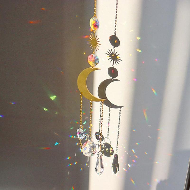 Buy Handmade Dream Catcher Crystals Moon Star Wind Hanging Window ...