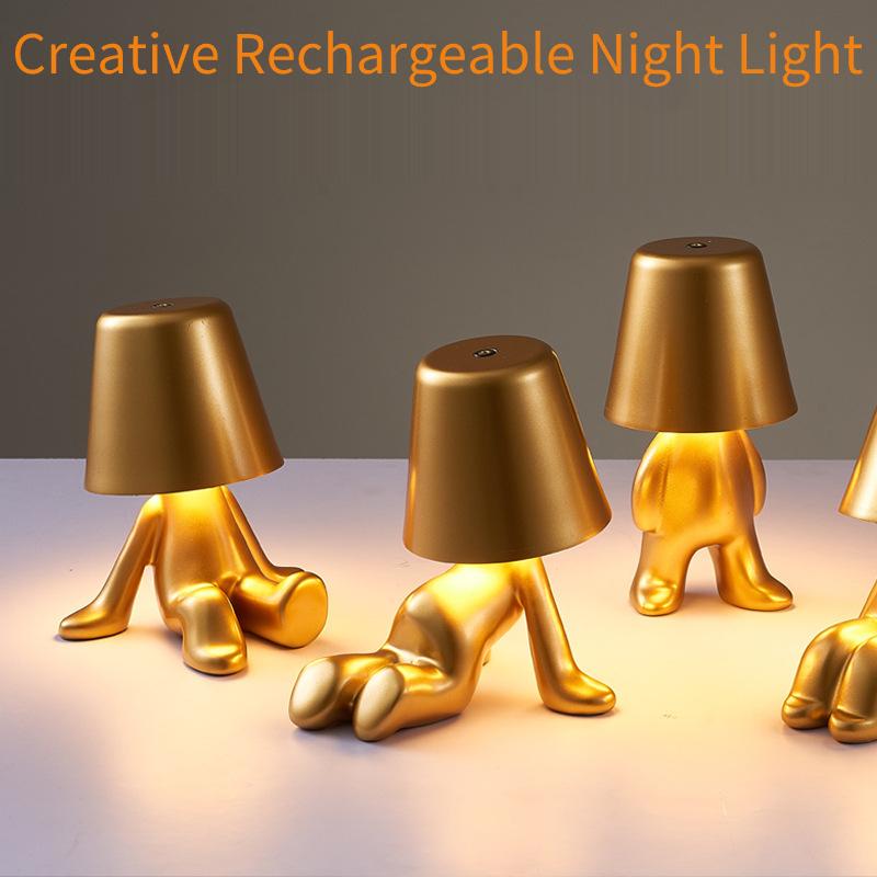 Cheap Thinkers Lamp Italian Little Golden Man Night Lights Touch Table ...
